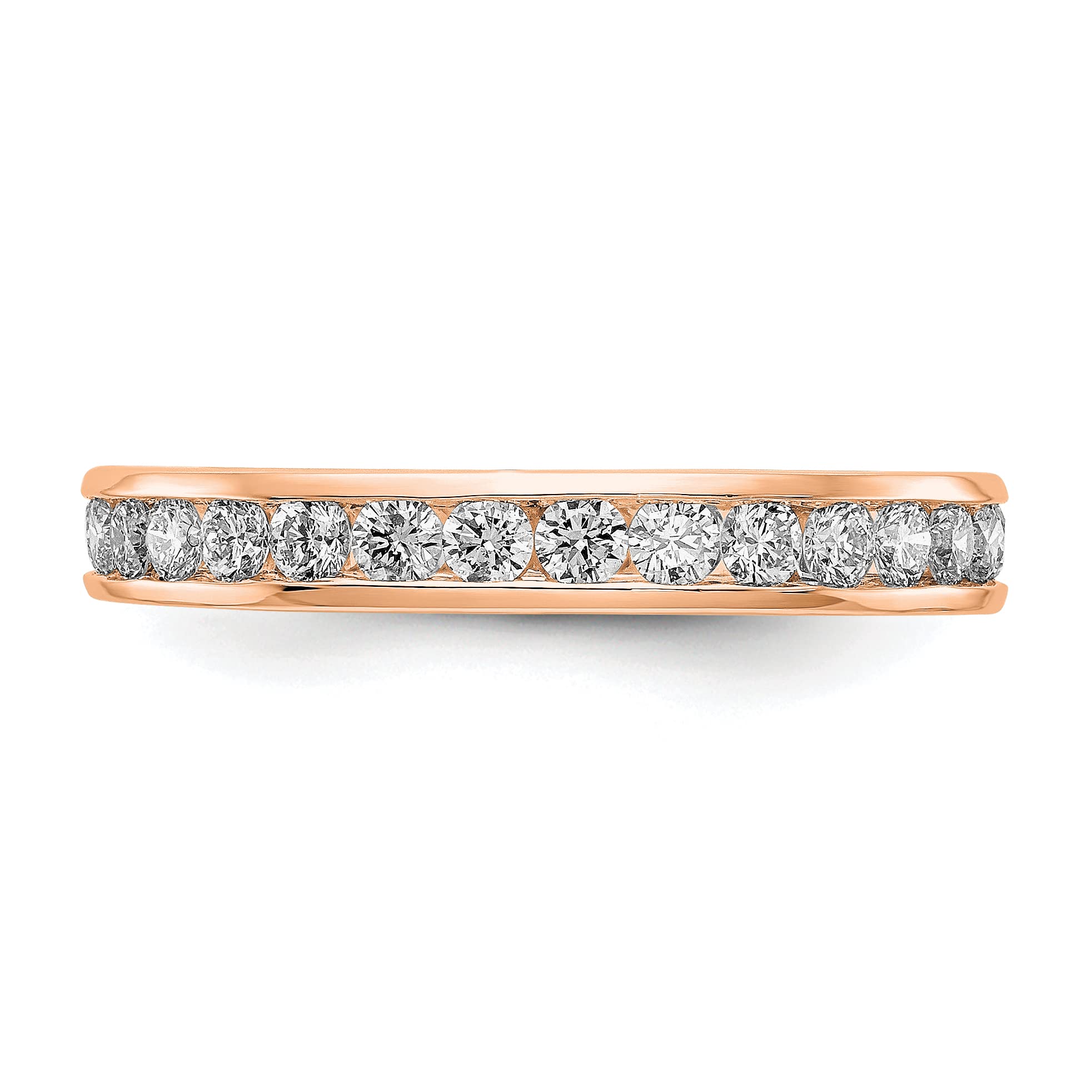 Solid Real 14k Rose Gold Polished 1ct Channel Set CZ Eternity Wedding Band Ring Size 6 GLD-AZ-ET0009-100
