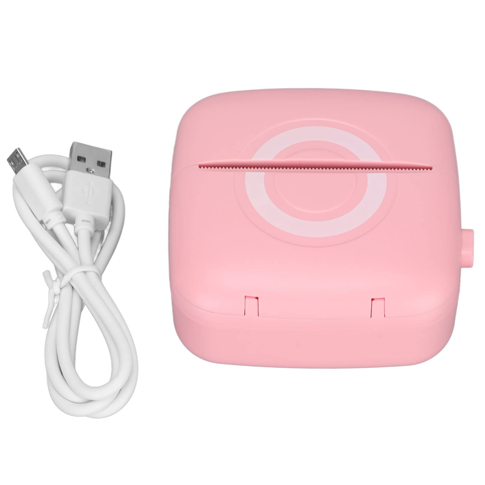 Sanpyl Mini Printer, 200DPI Resolution Inkless Thermal Printer, Ergonomic Lightweight Portable Printer for Home Office Travel Gift(Pink)