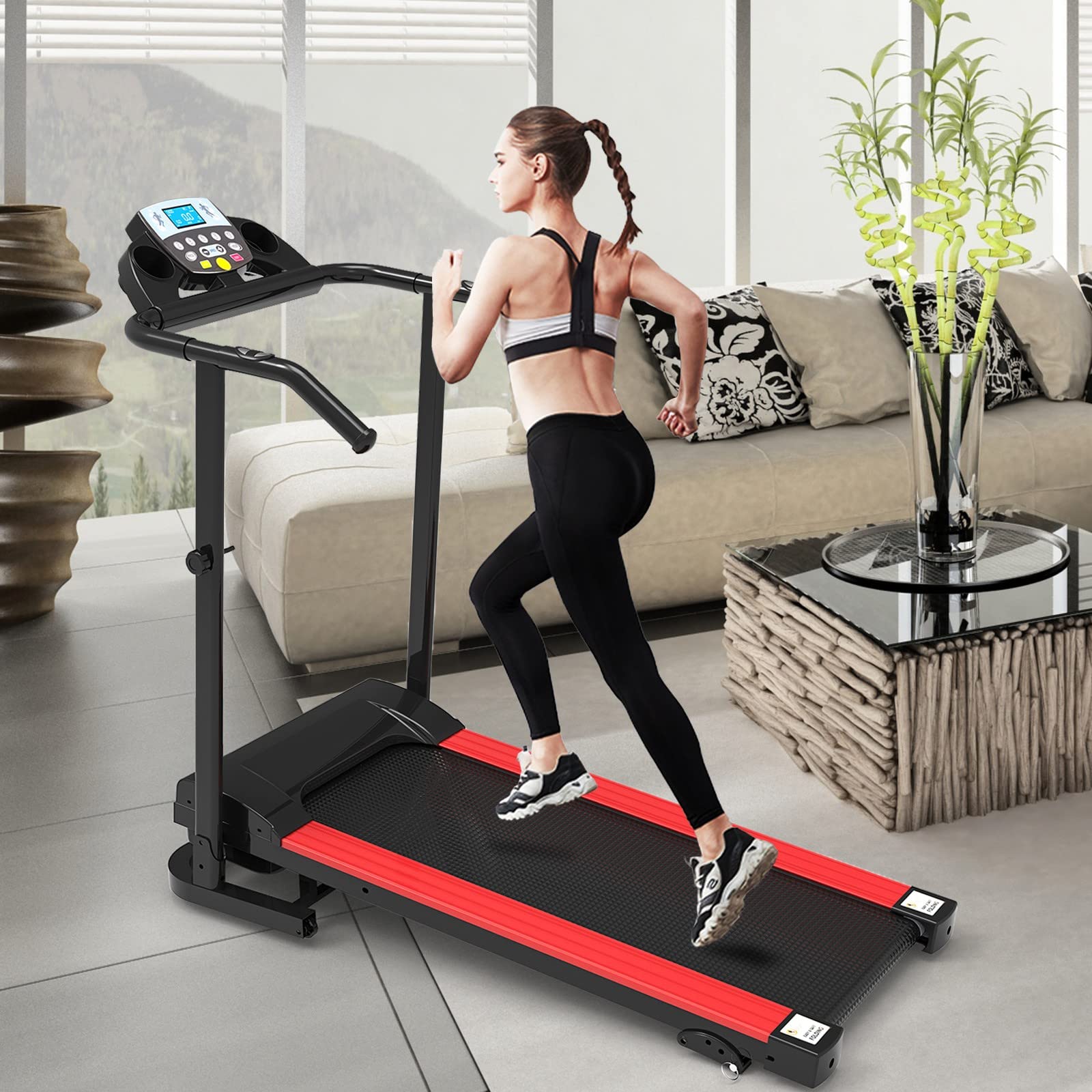 Treadmills for Home, 2 in 1 Under Desk Treadmill 0.5-4 MPH Folding Electric Treadmill Walking Jogging Machine Proform Treadmill for Home Office, Max 220Lb