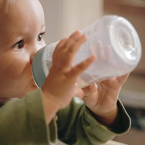NUK Nature Sense Plastic Bottle 260ml with Silicone Medium Feed Hole Teat (6-18 Months) Pink