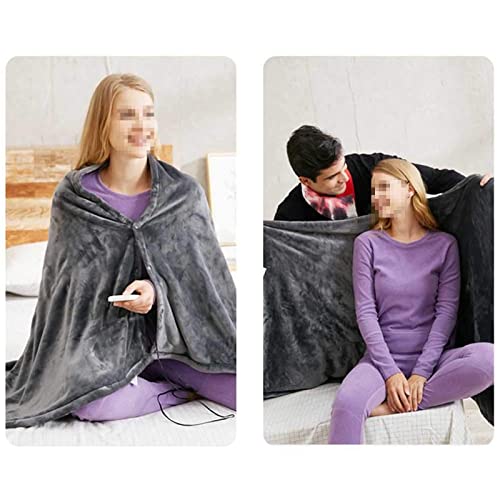 Sywlwxkq Electric Lap Blanket, Washable, 3 Zone Temperature Adjustment,Temperature Controllable Best Heated Blanket, for Car Office Home Chair Grey USB Heated Blanket