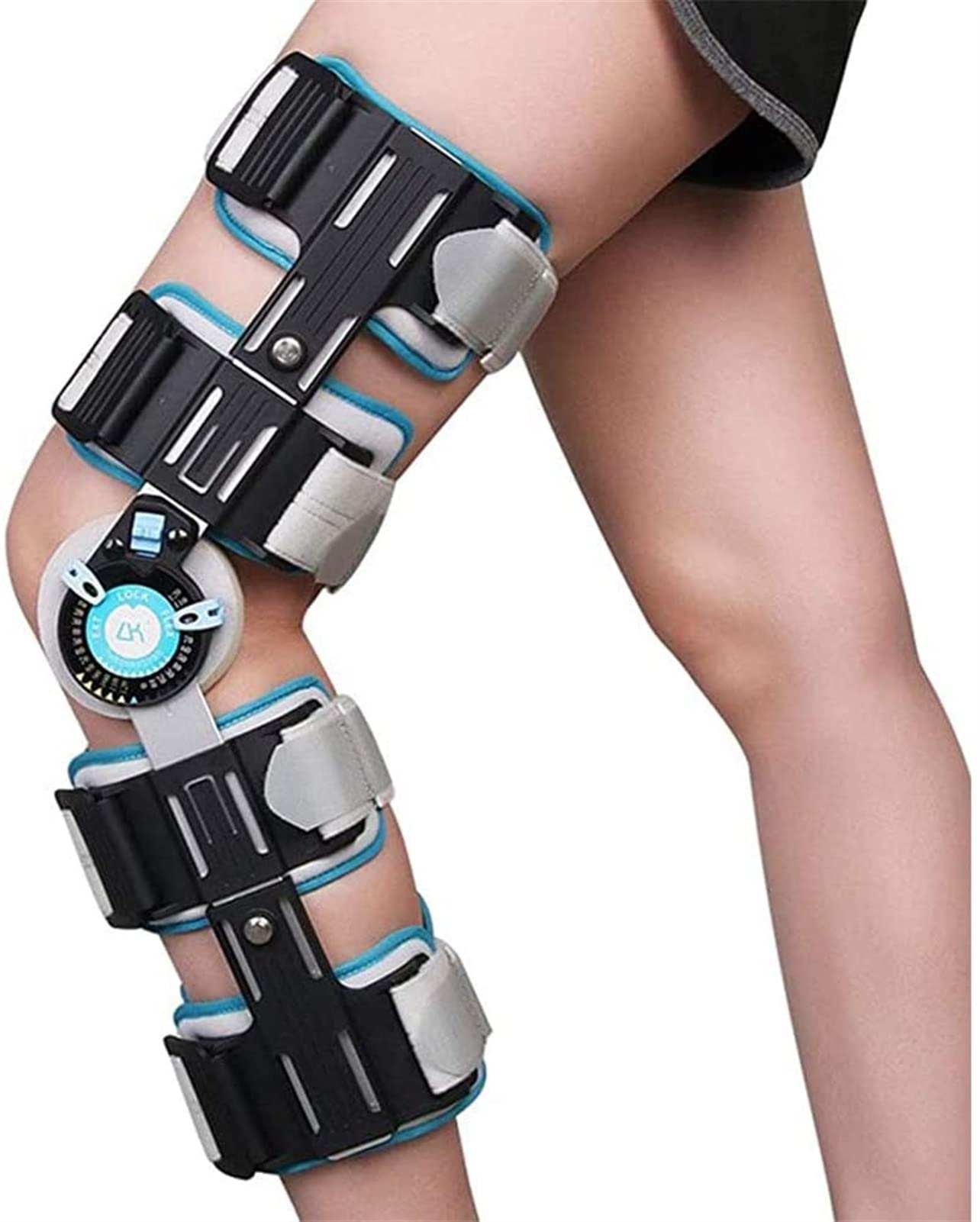 TSUSF Knee Brace Hinged Rom Adjustable, Universal Hinged Knee Brace Telescoping ROM Knee Orthosis Post Operative Injury Support For ACL, PCL, MCL Or LCL