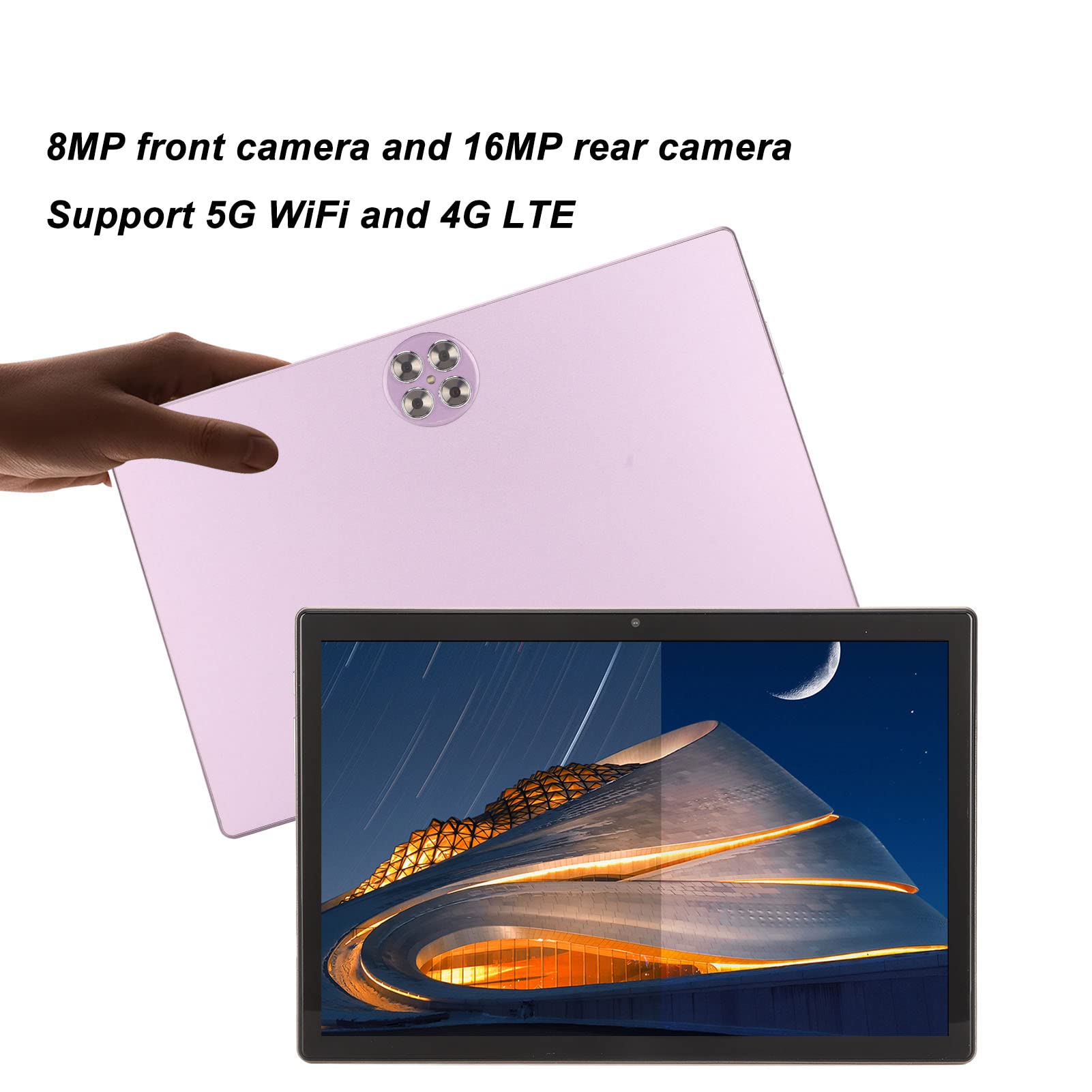 PUSOKEI 10.1 Inch Tablet, 4G Phone Tablet MT6755 Octa Core 8GB RAM 256GB ROM, 1960 x 1080 HD Touch Screen, Android Tablet with Dual Camera, WiFi, Bluetooth, 7000mah