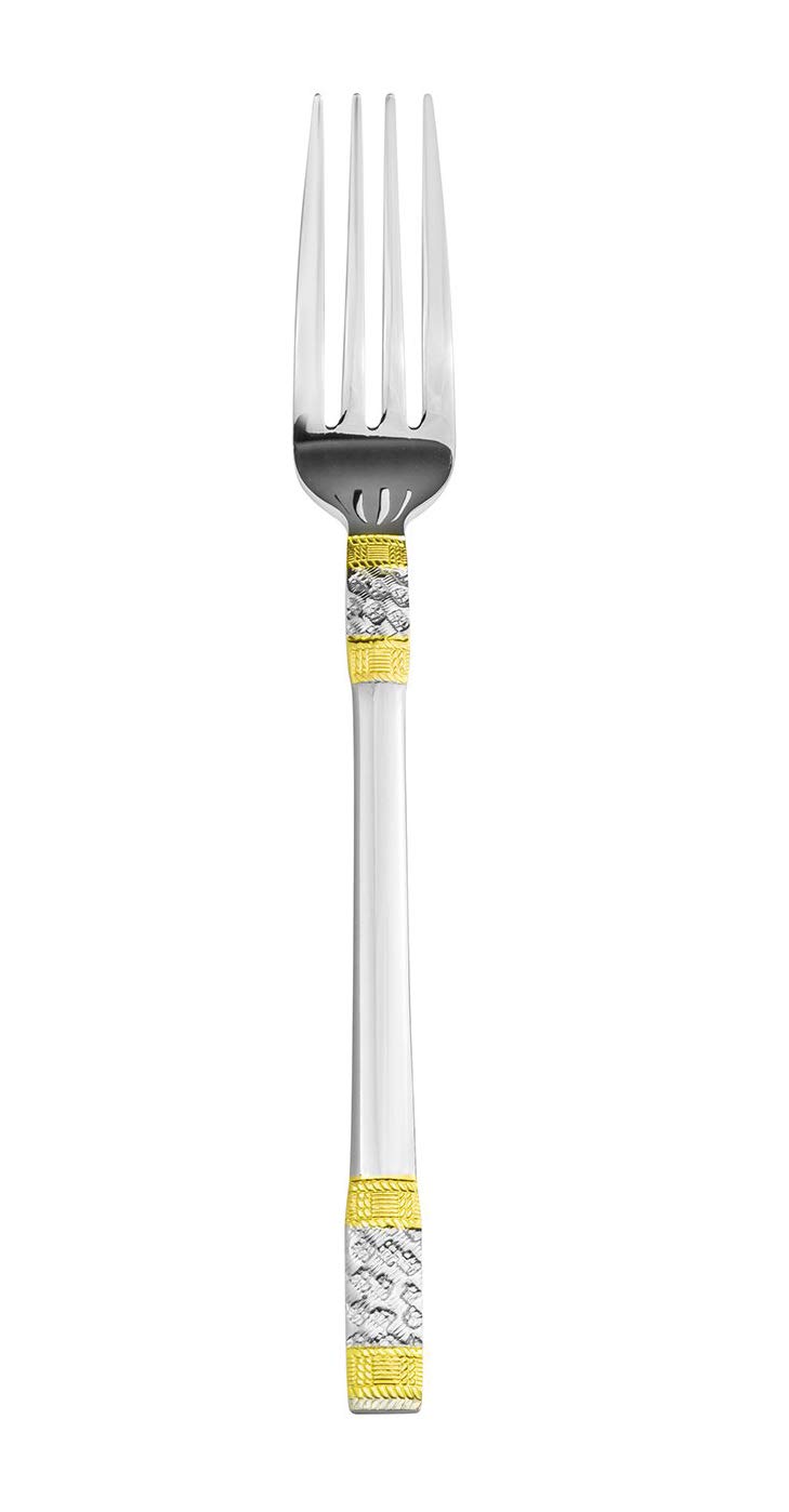 Venezia Collection "Milano" 20-Pc. Gold Flatware Set Service for 4, 18/10 Stainless Steel Silverware Cutlery, 24K Gold Trim