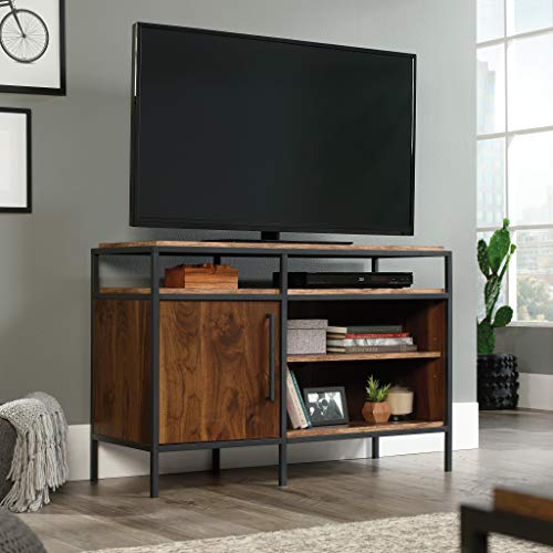 Sauder Nova Loft TV Stand with Storage, L: 44.72" x W: 17.32" x H: 29.53", Grand Walnut Finish