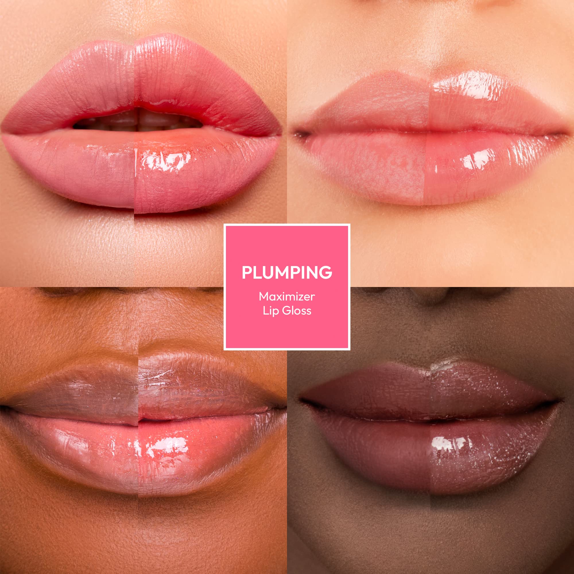 Ruby Kisses Plumping Lip Gloss โ Hydrating, Voluminous, High-Shine, Cruelty-Free Lip Plumper, Smoothing, Instinct Lip Maximizer, 4 Colors, 0.15 FL oz. (CLEAR)