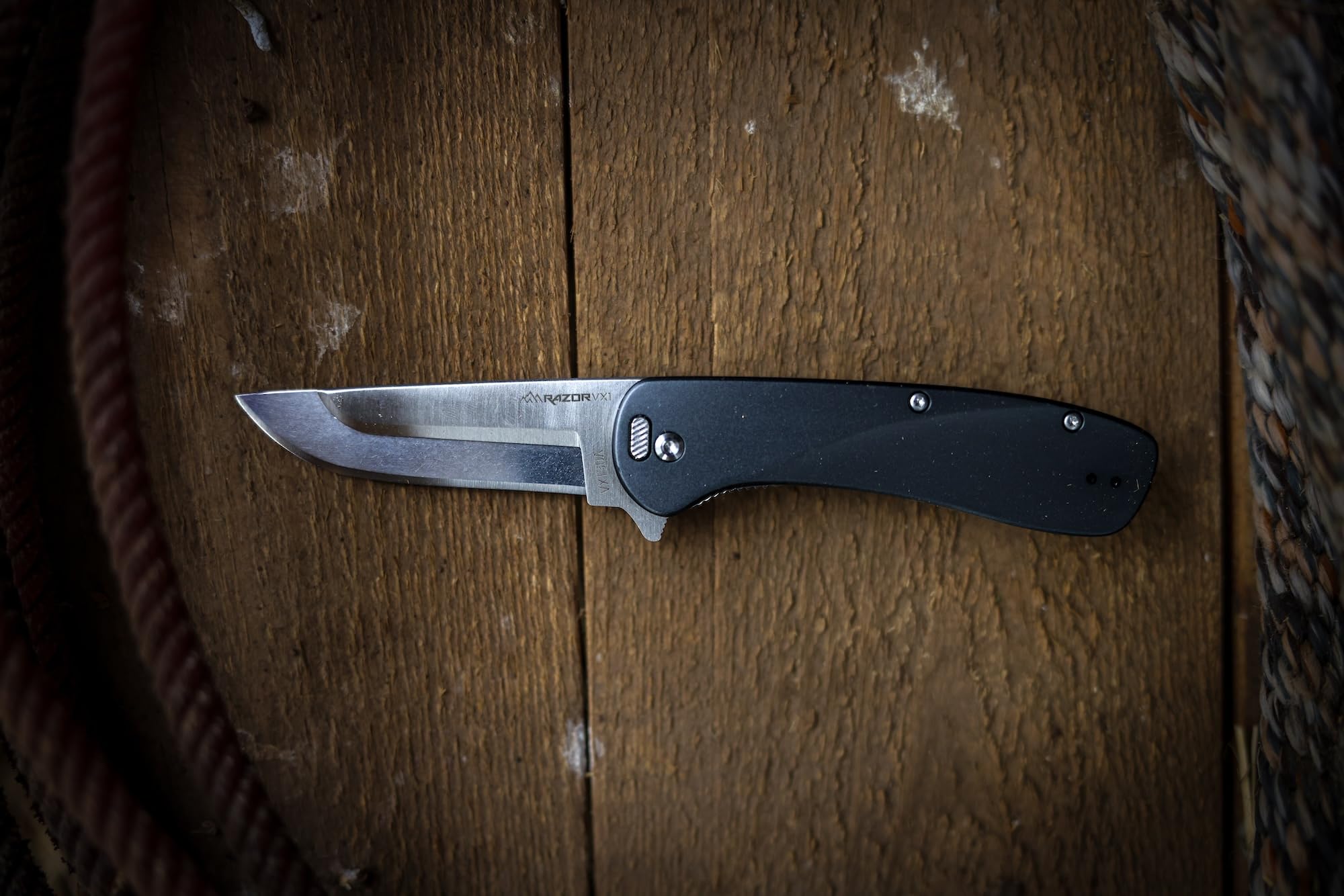 OUTDOOR EDGE RAZOR VX1 | Replaceable Blade EDC Flipper Folding Pocket Knife | 3" Stainless Blade, Gray Anodized Aluminum Handle, Reversible Pocket Clip | Outdoor, Camping, Survival, Utility