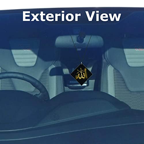 TCOIGLOBAL Gifts Acrylic Islamic Car Hanging Accessories Allah Printed Printed for Good Luck Interior Decoration