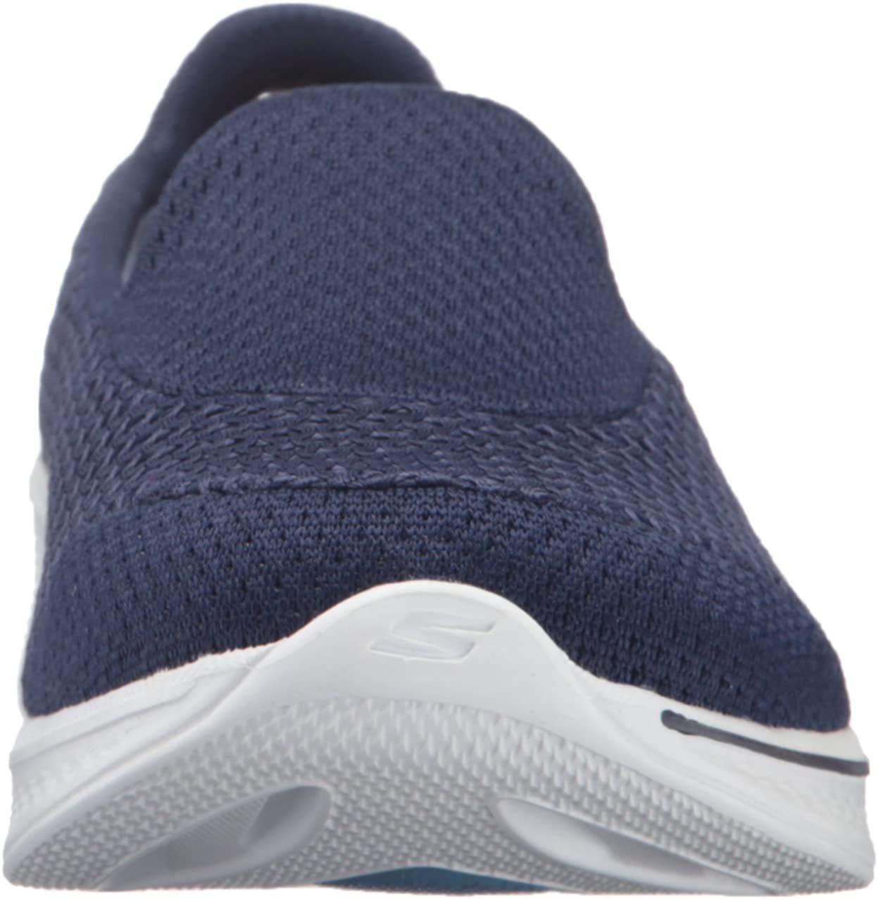 Skechers Performance Women's Go Walk 4 Kindle Slip-On Walking Shoe, Navy/White, 9.5 Wide