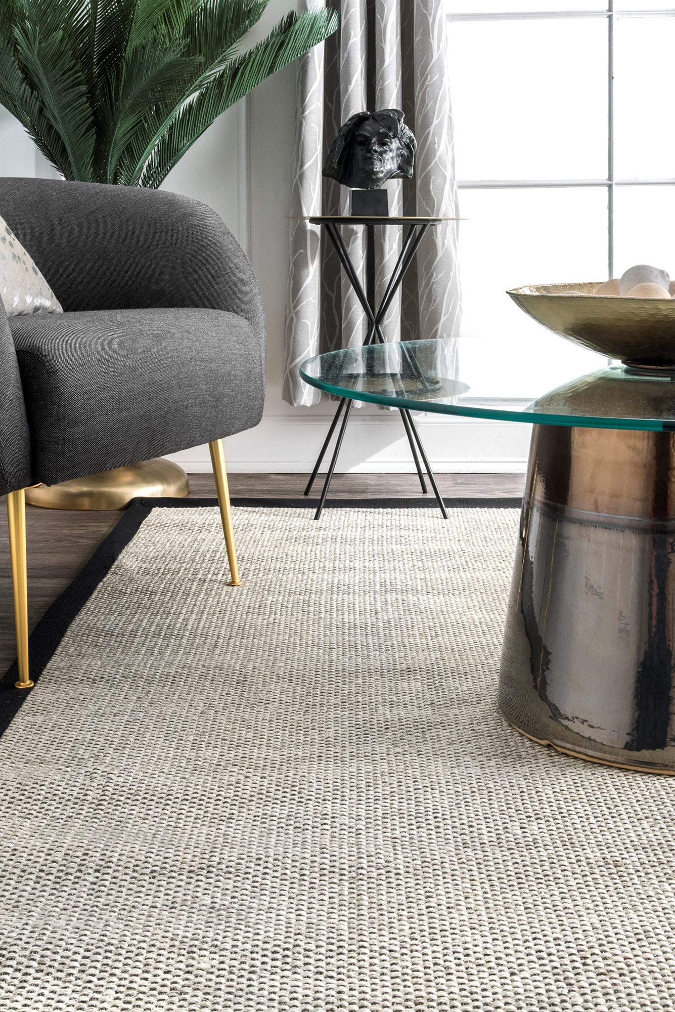 nuLOOM Bordered Chloe Sisal Area Rug, 8x10, Black