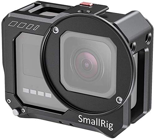 SmallRig HERO8 Vlogging Cage, Aluminum Video Cage with 52mm Filter Mount and 2 Cold Shoe Mount for Mic and Led Light for GoPro HERO8 Black CVG2505