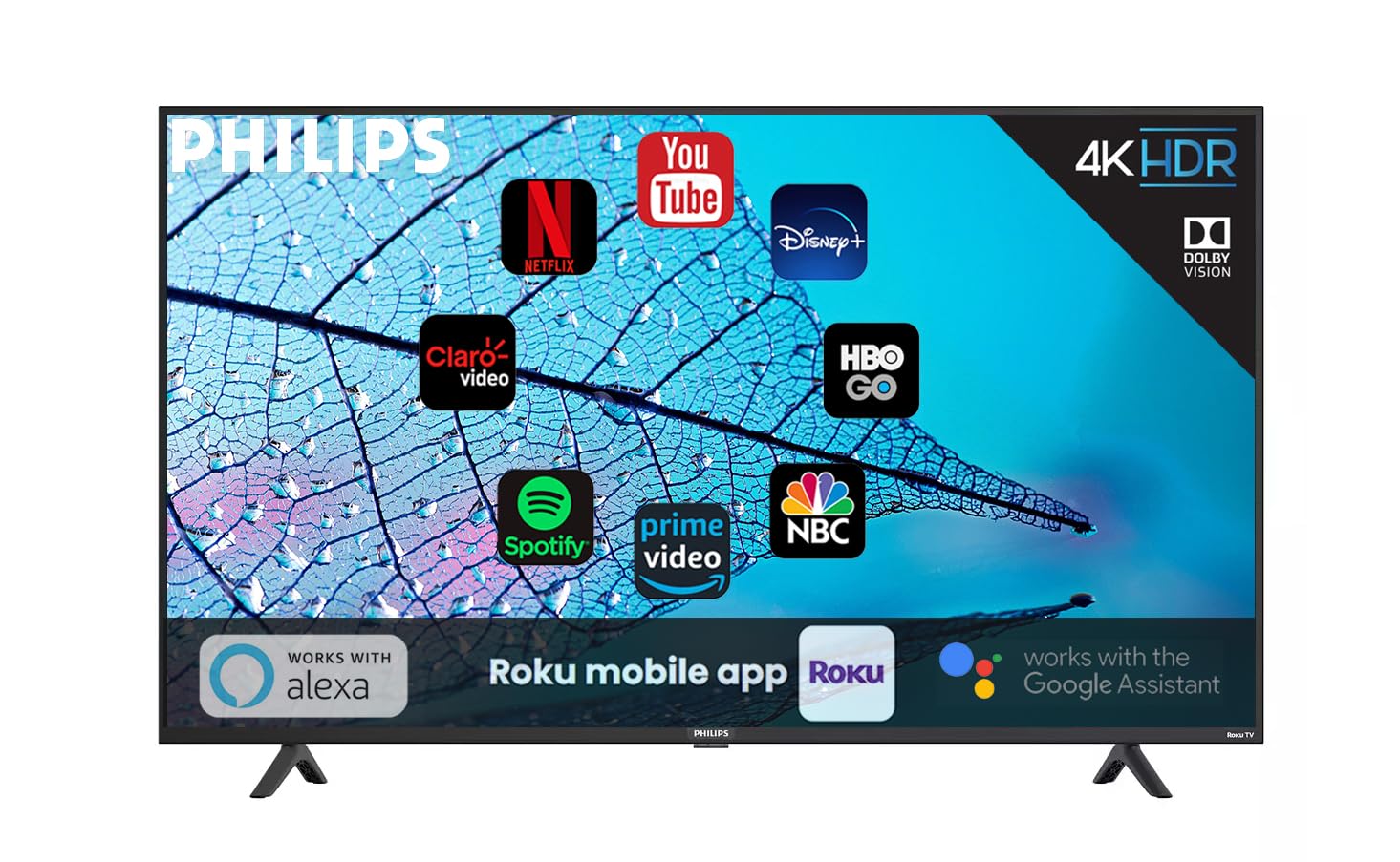 PHILIPS 65-Inch Television Series 4 Ultra HD 4K with Wi-Fi Connectivity and Mobile App, Flat Screen TV Compatible with Apple Home Kit, Alexa and Google Assistant(Renewed)