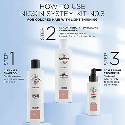 Nioxin System 3 Scalp + Hair Conditioner - Hair Thickening Conditioner for Damaged Hair with Light Thinning, 10.1 fl oz (Packaging May Vary)