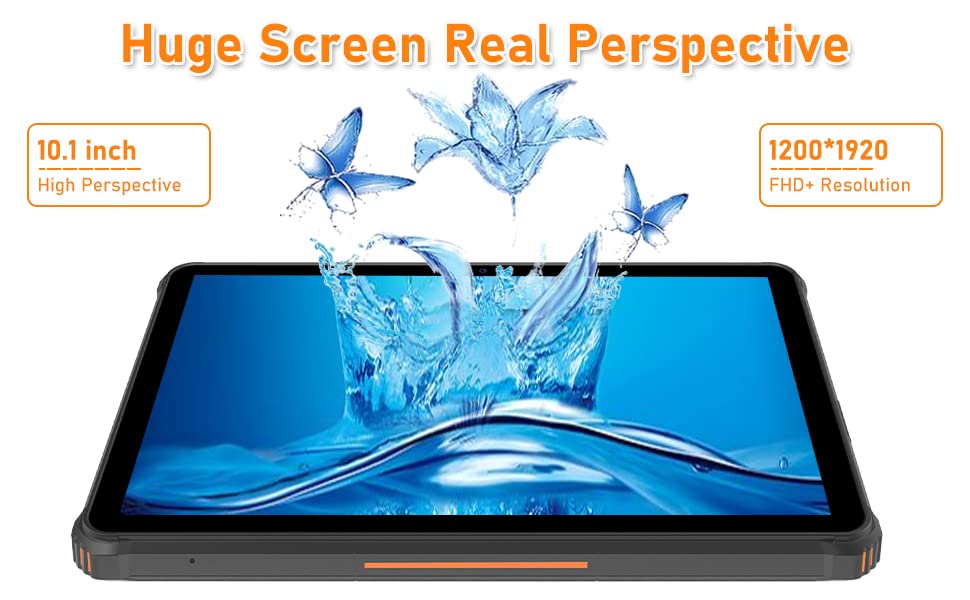 OUKITEL RT1 Android 11 Tablet,10.1 Inch Rugged Tablet with 10000mAh Large Battery, Octa-Core 4GB+64GB, Dual 4G SIM+5G WiFi,1920x1200 FHD+ Tablet, 16+16MP Camera, Sim Free Tablets, GPS/OTG |Black