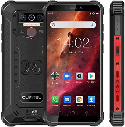 Rugged Cell Phone Unlocked OUKITEL WP5, 8000mAh Battery, Android 10.0 Rugged Smartphone,5.5 Inch 4GB RAM+32GB ROM,IP68 Waterproof Shockproof Phone with 4 LED Flashlights,Triple Camera,Dual SIM 4G