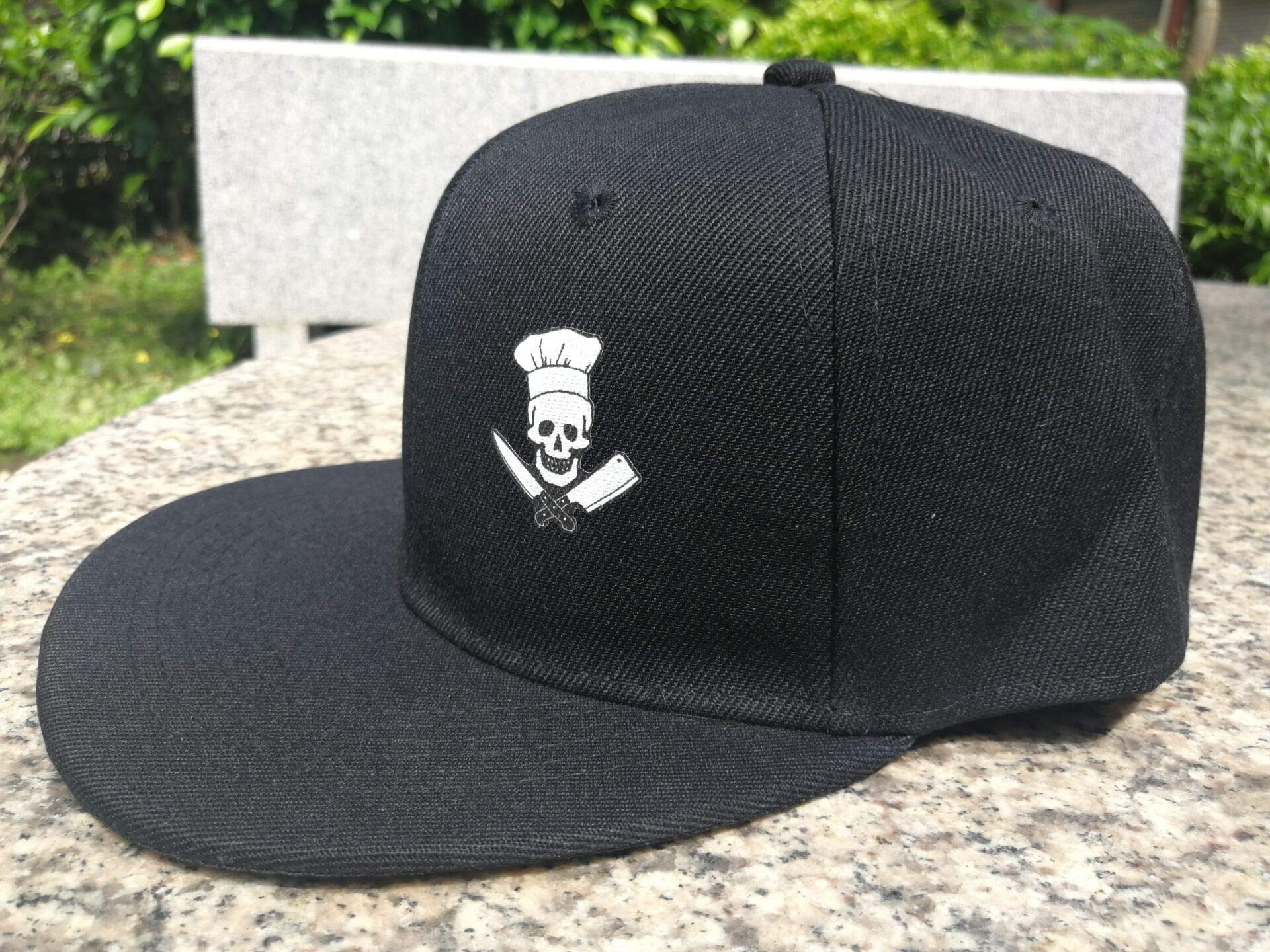 OASCUVER Skull-Chef Cooking Skull Hat Grill Master Unisex Fashion Snapback Hats (Black 1, One Size)