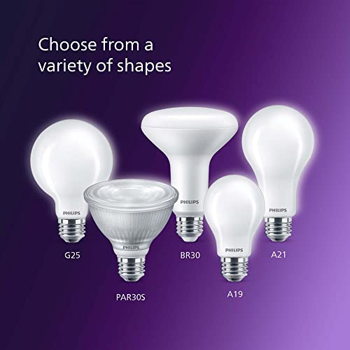Philips LED Flicker-Free Frosted Dimmable A19 Light Bulb - EyeComfort Technology - 800 Lumen - Soft White (2700K) - 8W=60W - E26 Base - Title 20 Certified - Ultra Definition - Indoor - 8-Pack