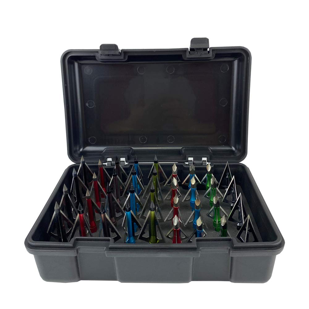 Smarkey Archery Broadheads Arrowhead Mix Styles Storage Box Case Package - Include 36pcs Arrowheads