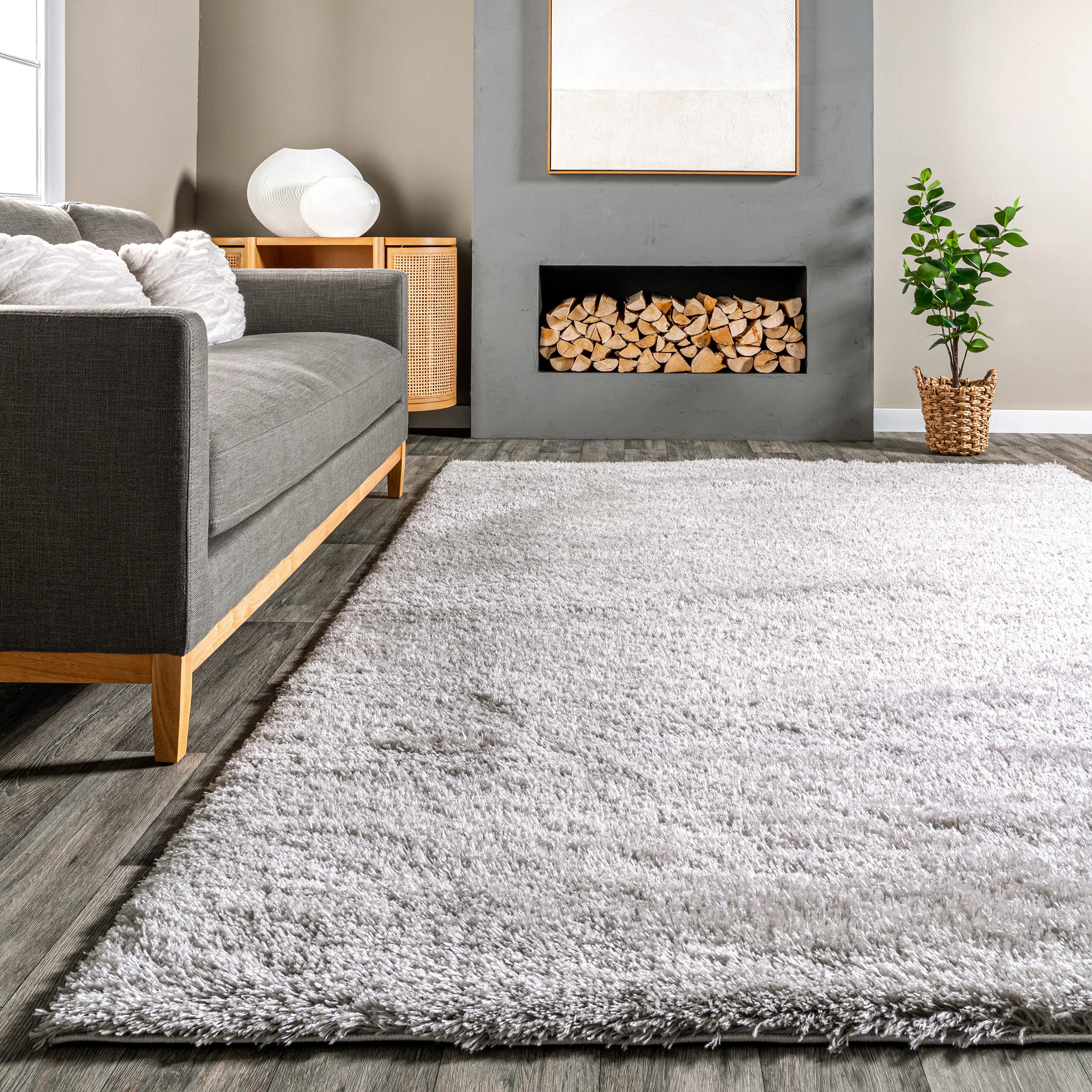nuLOOM Gynel Contemporary Shag Area Rug, 8x10, Baby Pink