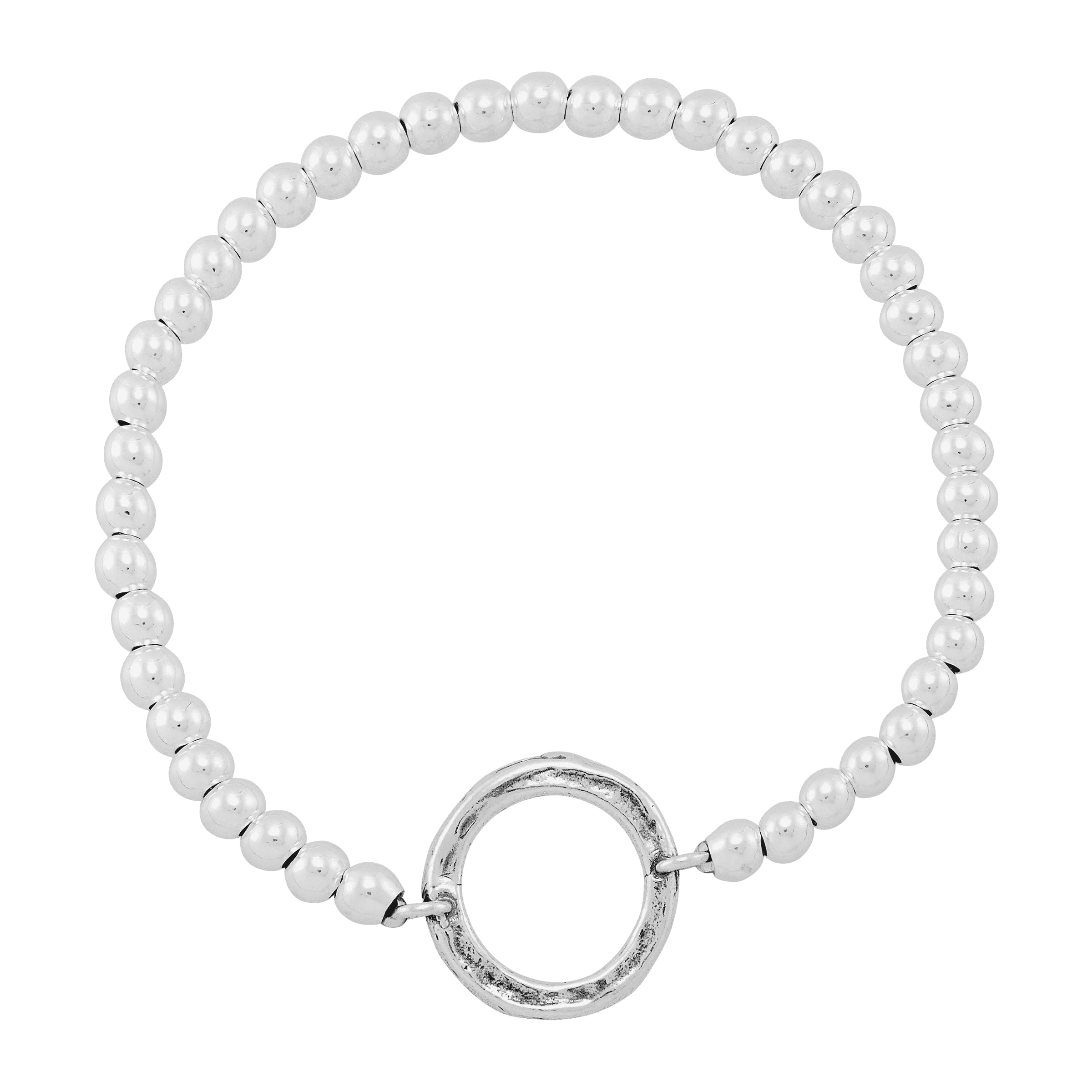 Silpada 'Common Ground' Bead Bracelet in Sterling Silver. 6.5"