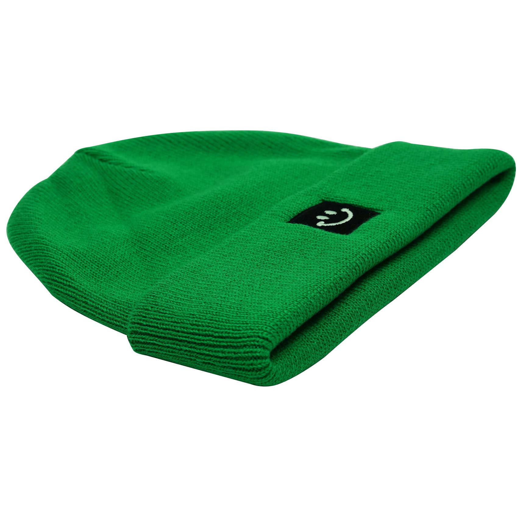 Vashion Knit Cuffed Beanie Hat for Men Women Kelly Green Beanie