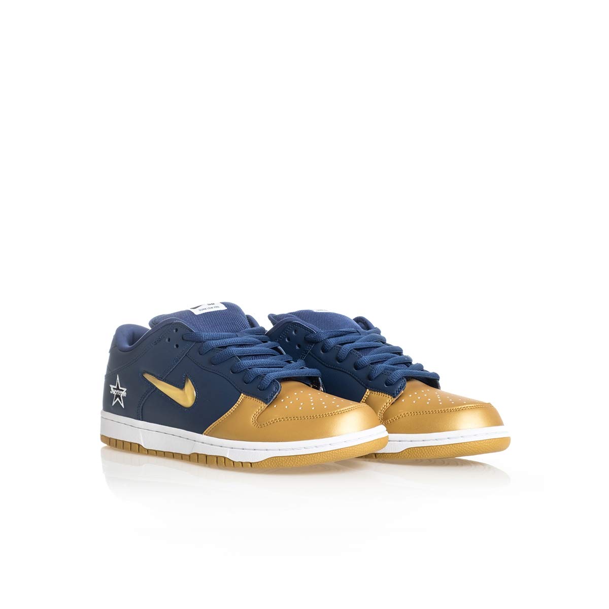 Nike Mens SB Dunk Low CK3480 700 Supreme - Jewel Swoosh Gold/Navy - Size 10