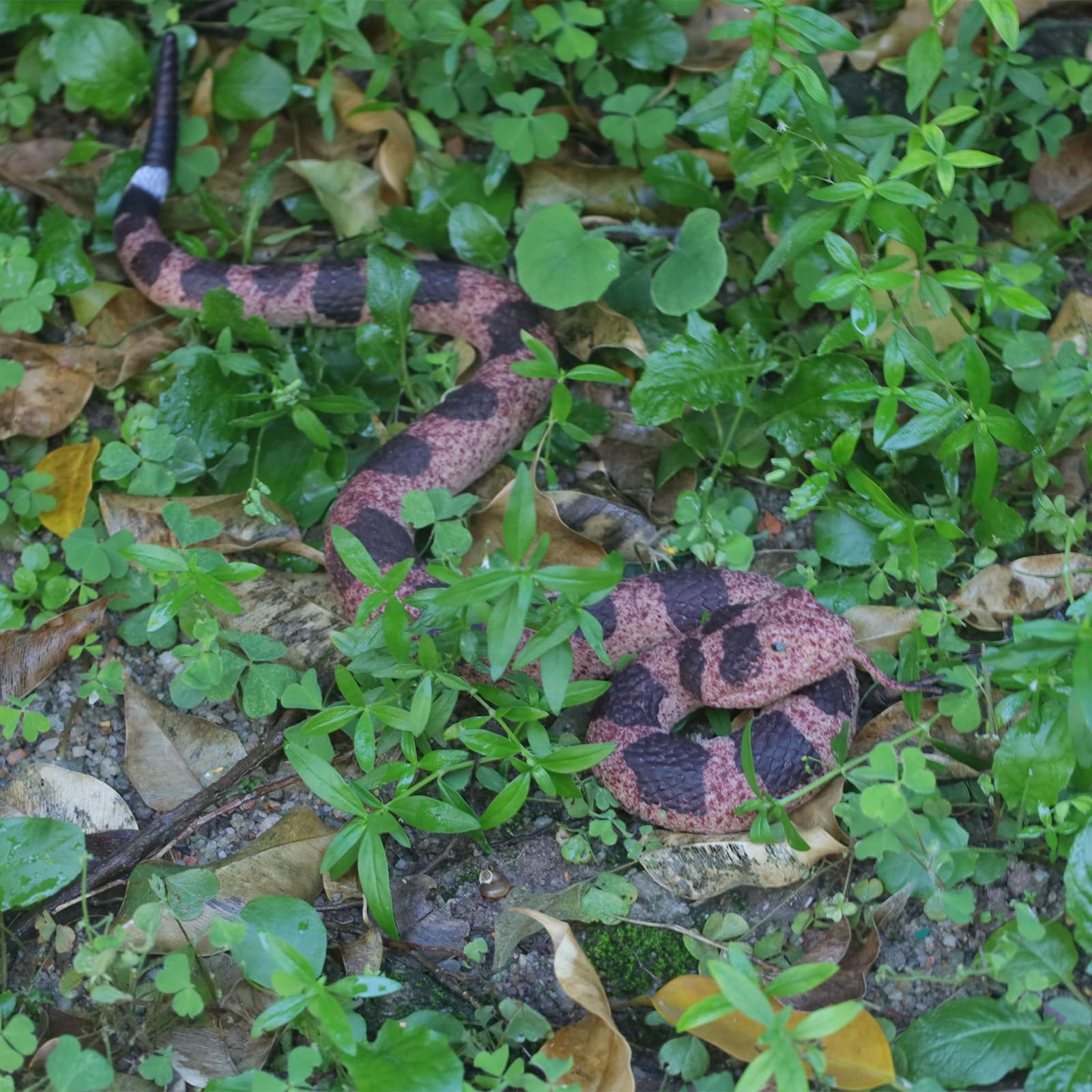 Morofme Realistic Fake Snakes Rubber Snake Toy Plastic Snake Scare Birds Soft Rattlesnake Figurine Snake Prank Props Halloween Snake Decorations for Garden April Fool's Day