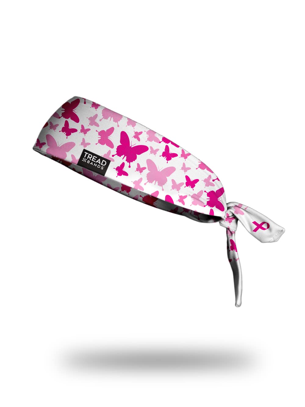 TreadBands All Terrain Non Slip Tieback Headband - Breast Cancer Awareness (Wings of Hope)