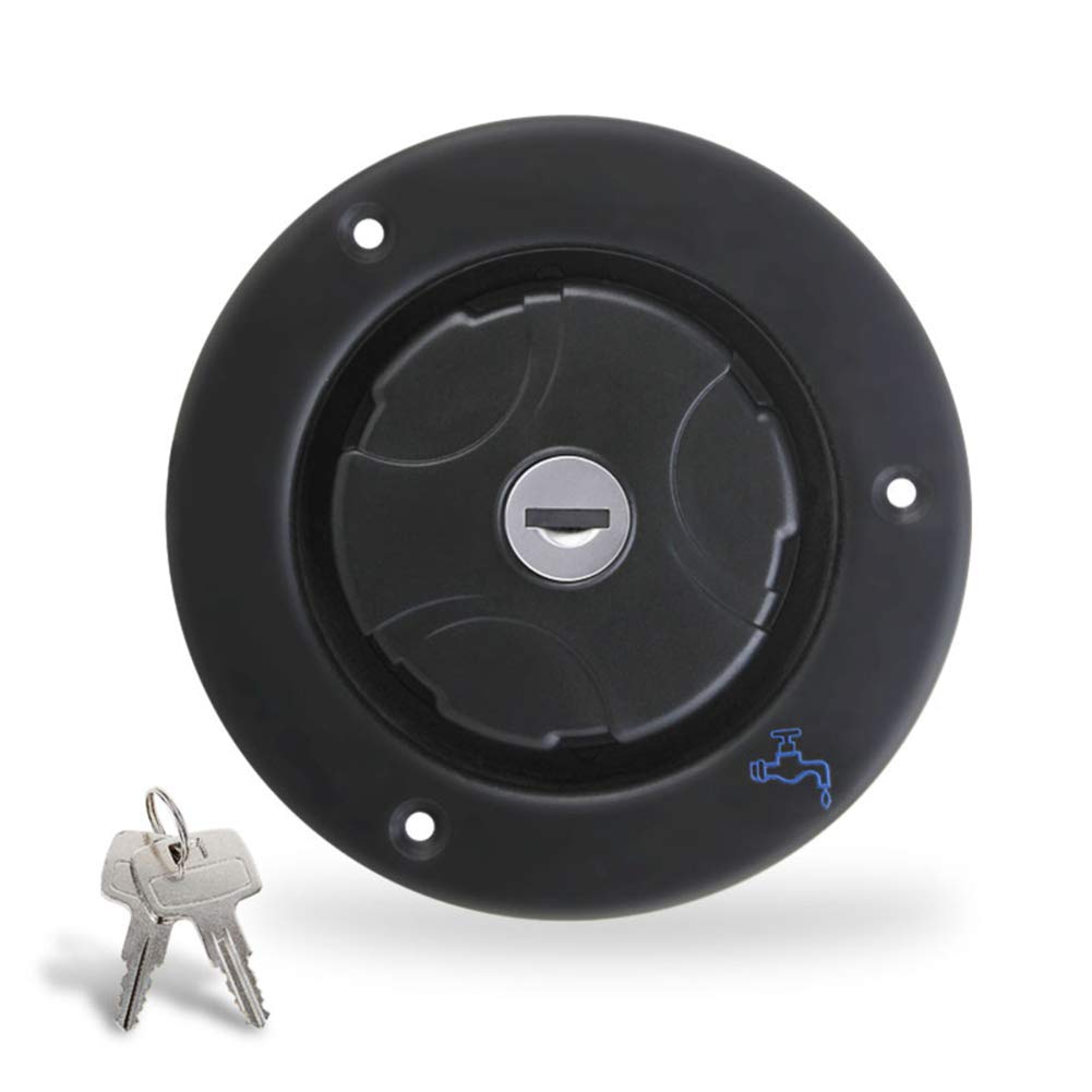 RV Fresh Water Locking Cap Spring and Seal Ring Design with Inlet Gravity Fresh Water Filling Hatch for Camping Trailer Gravity RV