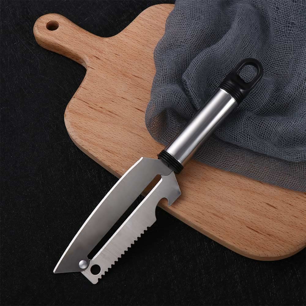 Multi-Functional Scrape Fish Scales Planer Vegetable Peeling Knife Potato Carrots Peeler Fruit Cutter Home Kitchen Bar Tool(A)