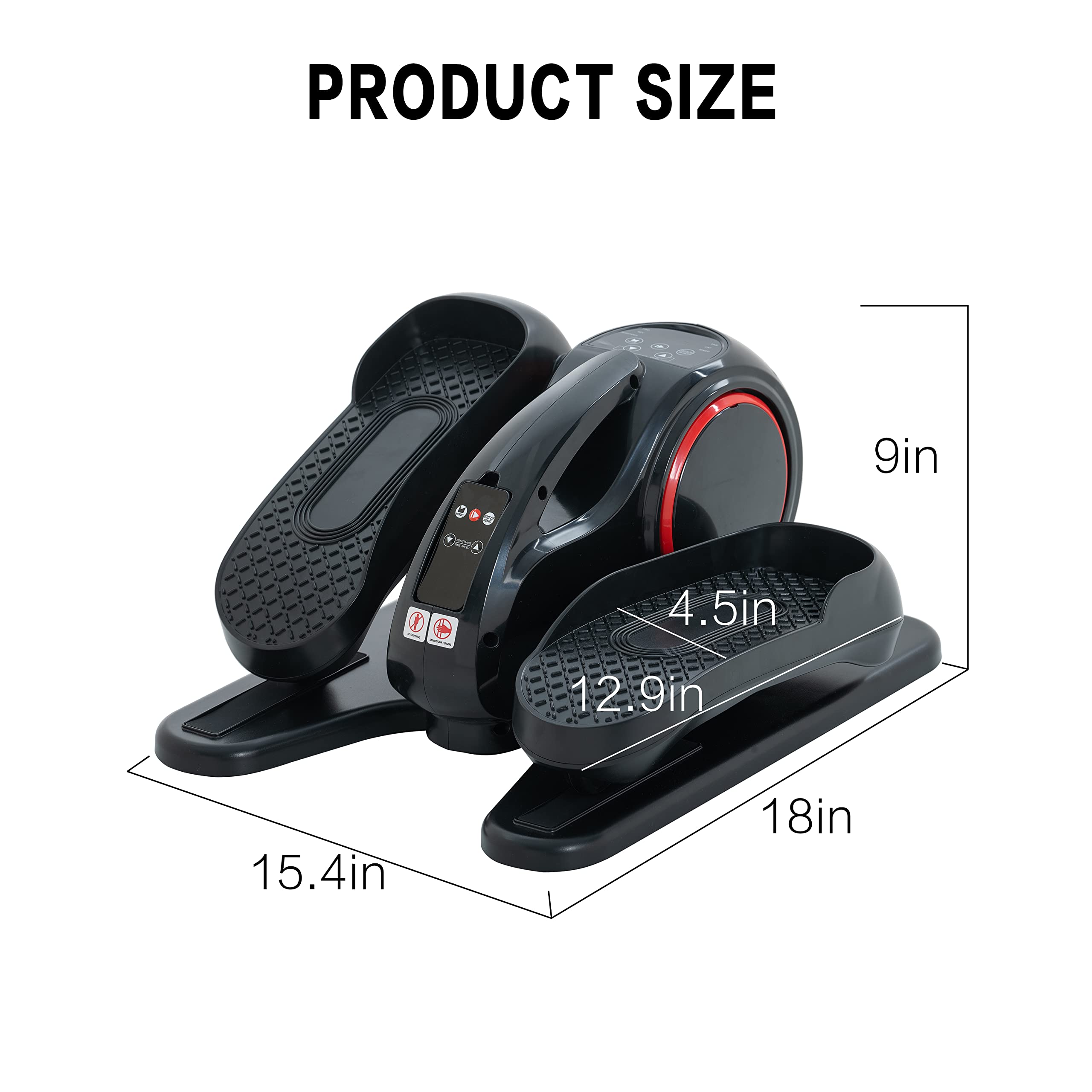 WILDKEN Under Desk Elliptical with Remote Control, Under Desk Bike Pedal Exerciser Electric Elliptical, Mini Seated Elliptical Training Machine, for Home Office, Plugged in or Used Without Power