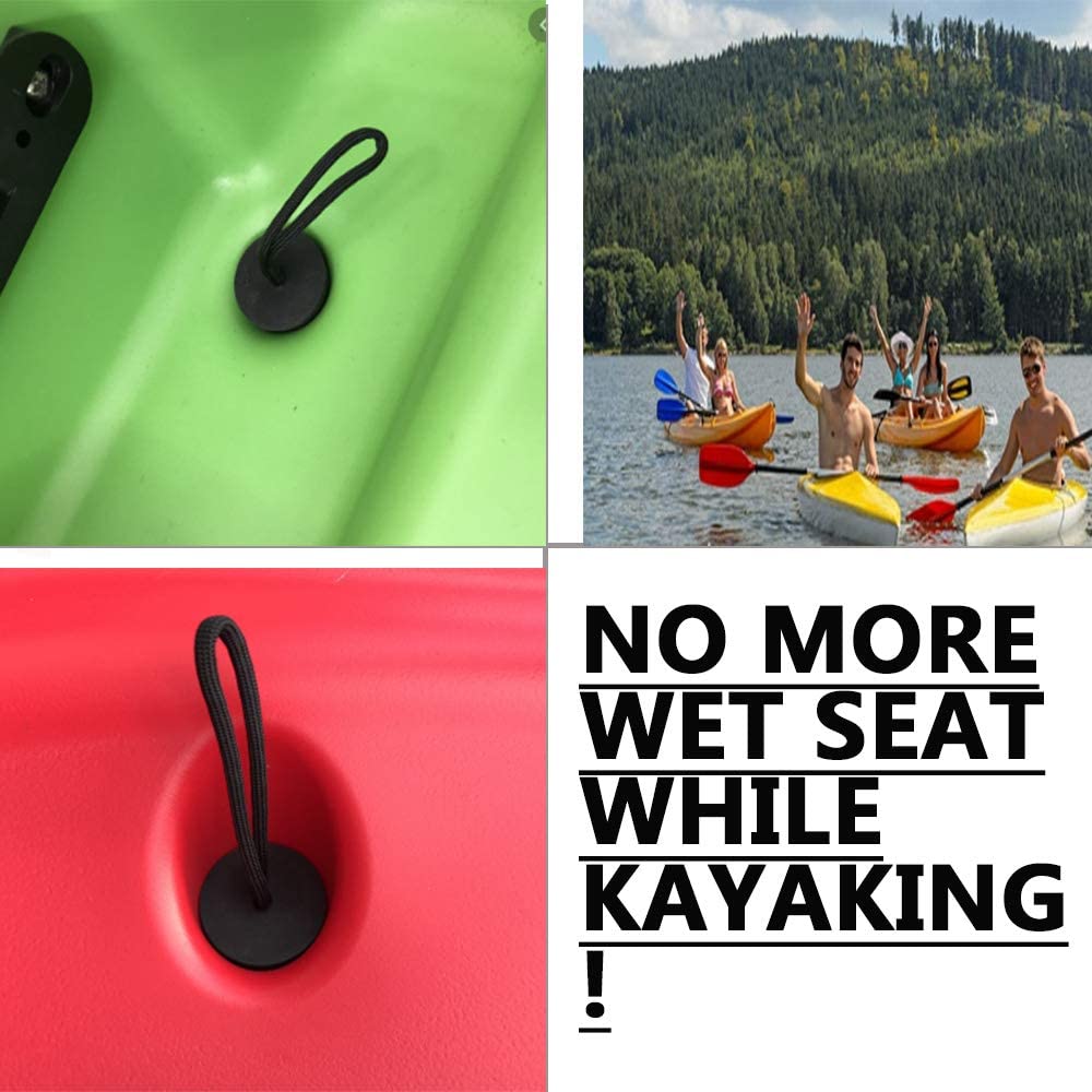 RANDDER Universal Kayak Scupper Plug Kit Silicone Scupper Plugs Canoe Drain Holes Stopper Bung with Lanyard, Fits 3/4'' to 1.5'' Holes - 4/PK