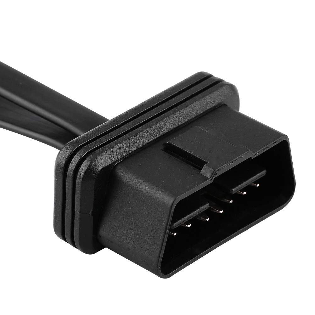 OBD2 Cable, 16 Pin Male to Dual Female OBD2 Splitter Flat Extension Cable Adapter with Switch