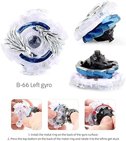 OBEST Bey Battling Gyro Tops Burst with Launchers and Stadium Arena, 4 Spinning Tops + 2 Launchers + 1 Arena