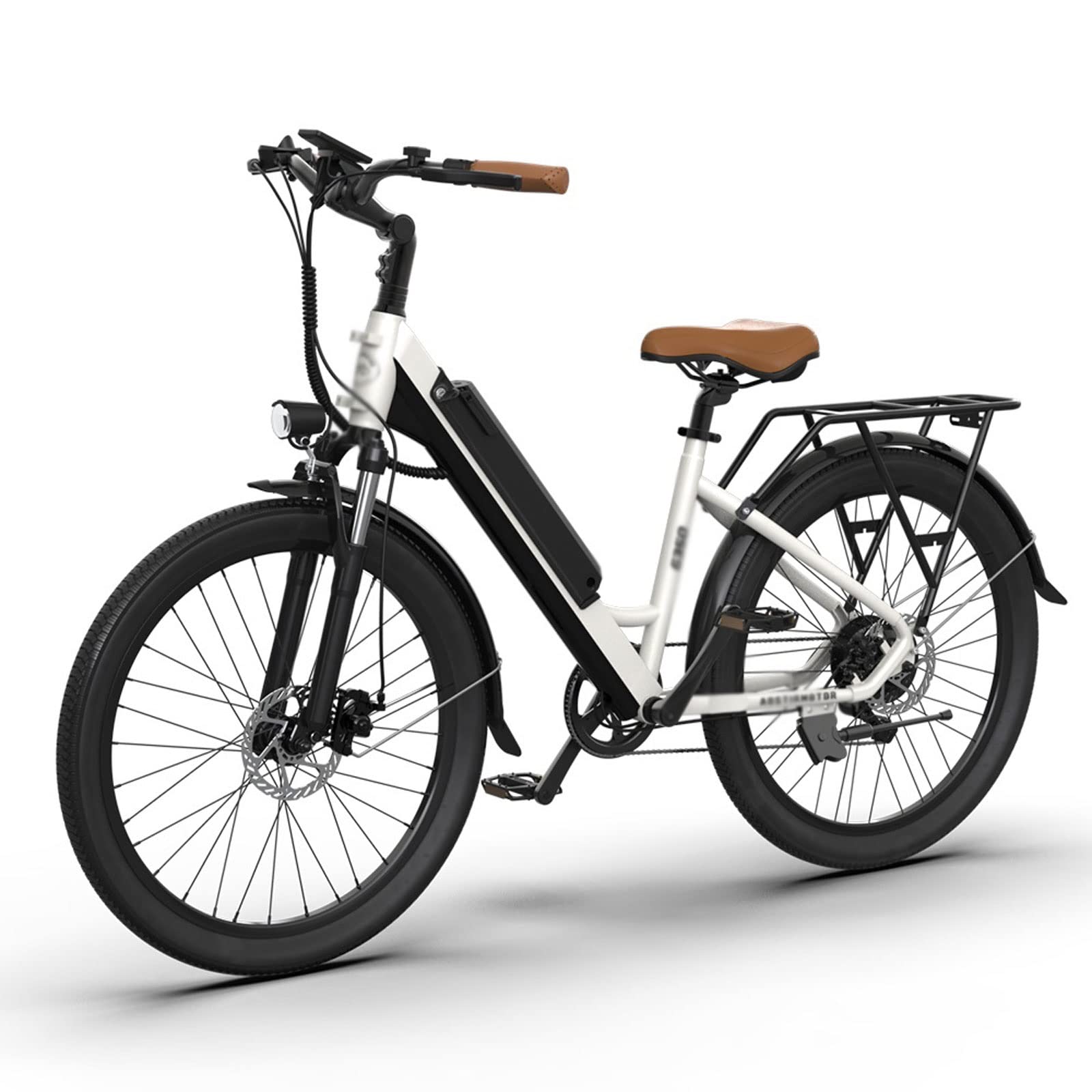 Wonzoneddzxc Electric Bicycles with Front Basket Tire Mountain Bike Battery Beach Electric Bicycle