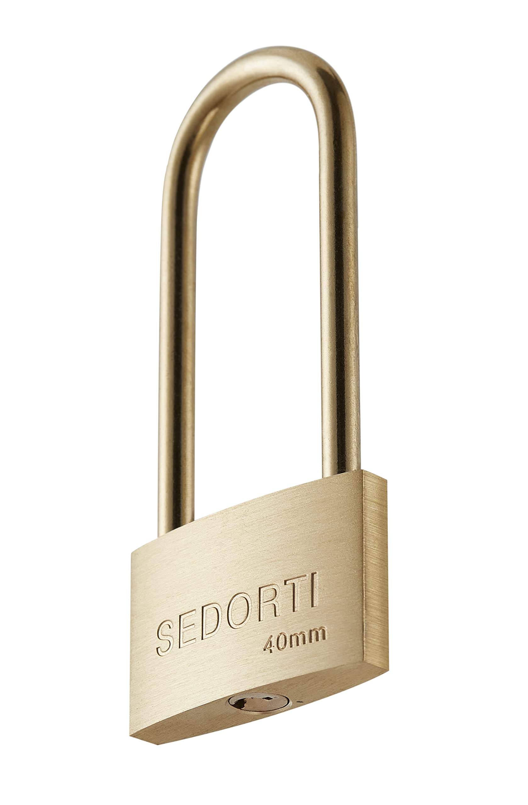 SEDORTI Weather Proof Lock, Solid Brass Padlock with Brass Long Shackle, 1-1/2" Wide, Marine Padlock