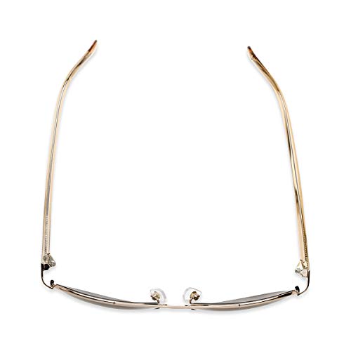 Sofia Vergara x Foster Grant Segment Style Women's Carmen SunReaders Aviator Reading Glasses, Shiny Bronze Frame with Crystal Amber Temples, 57 mm + 2.5