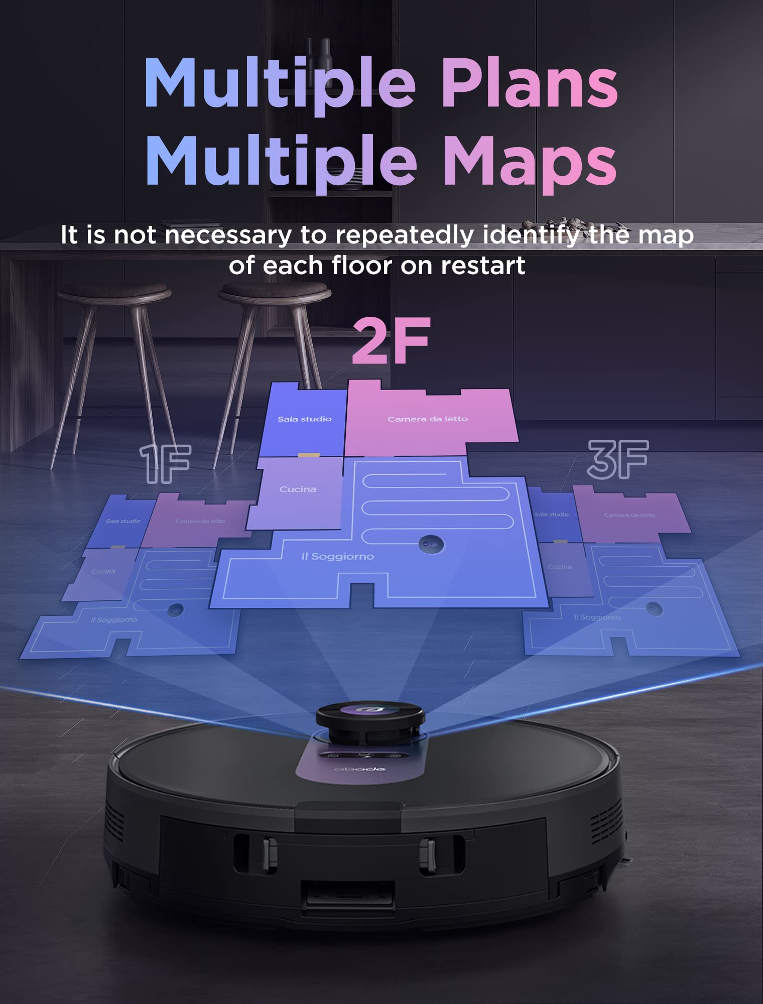 OBODE Robot Vacuum and mop Combo, 4000Pa Suction, LDS Navigation, Robotic Vacuum Cleaner with Carpet Detection, 180mins Runtime, Perfect for Pet Hair, Compatible with APP/Alexa, A8