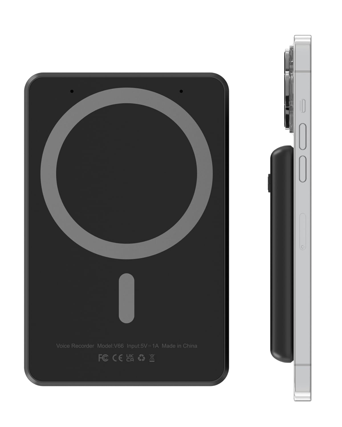 Phone Call Recorder, 64GB Snap-On Call Recorder with Playback Small Audio Recorder with Microphone 400 Hours Recording Device Compatible with Windows iOS Perfect for Meetings Lectures (64GB)