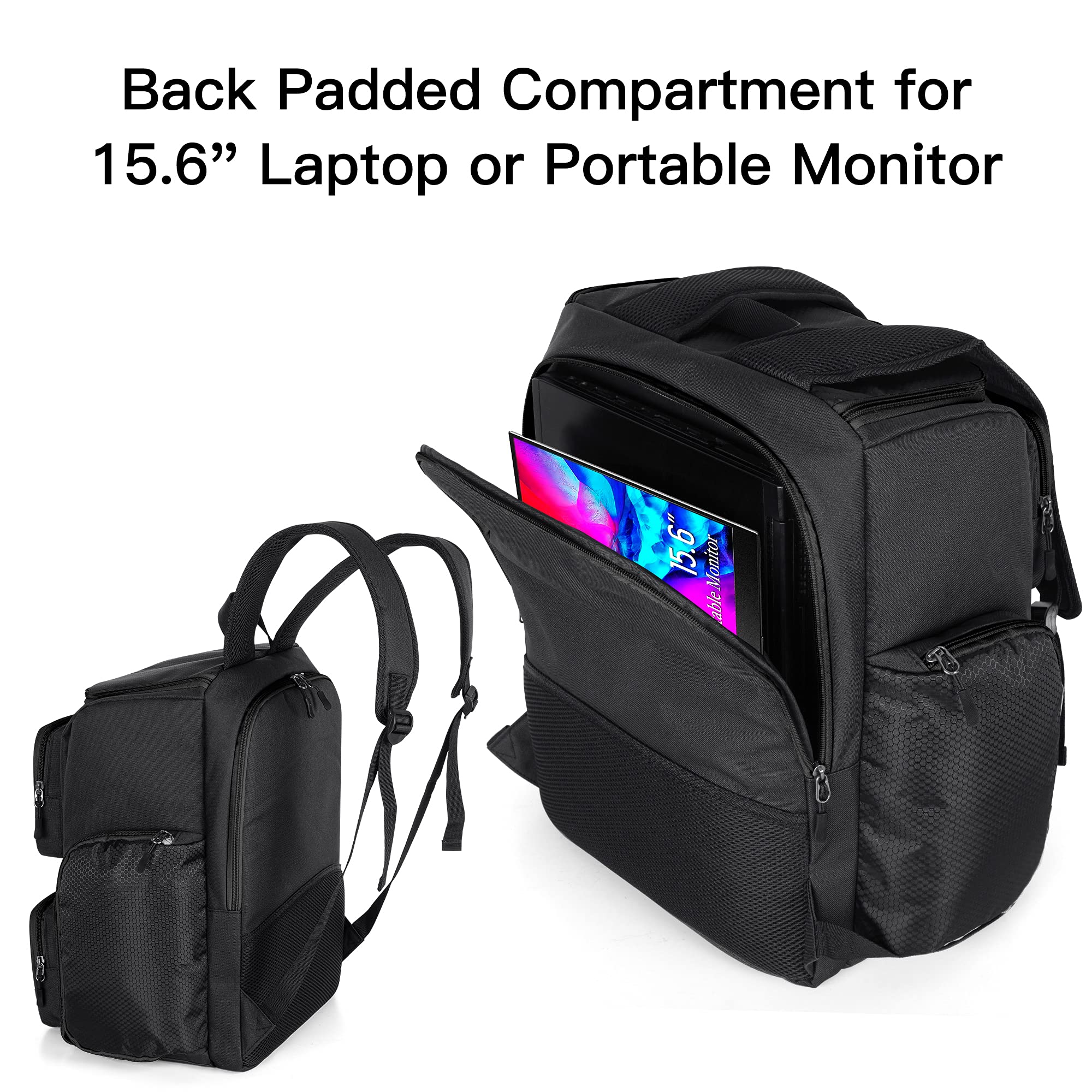 Trunab Travel Carrying Backpack Compatible with Xbox Series X, Storage Case Bag with 2 Inner Spaces for Xbox Game Console and Other Gaming Accessories