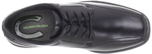 Nunn Bush Men's Bartole Street Bicycle Toe Oxford Lace Up with KORE Slip Resistant Comfort Technology, Black, 11 X-Wide US