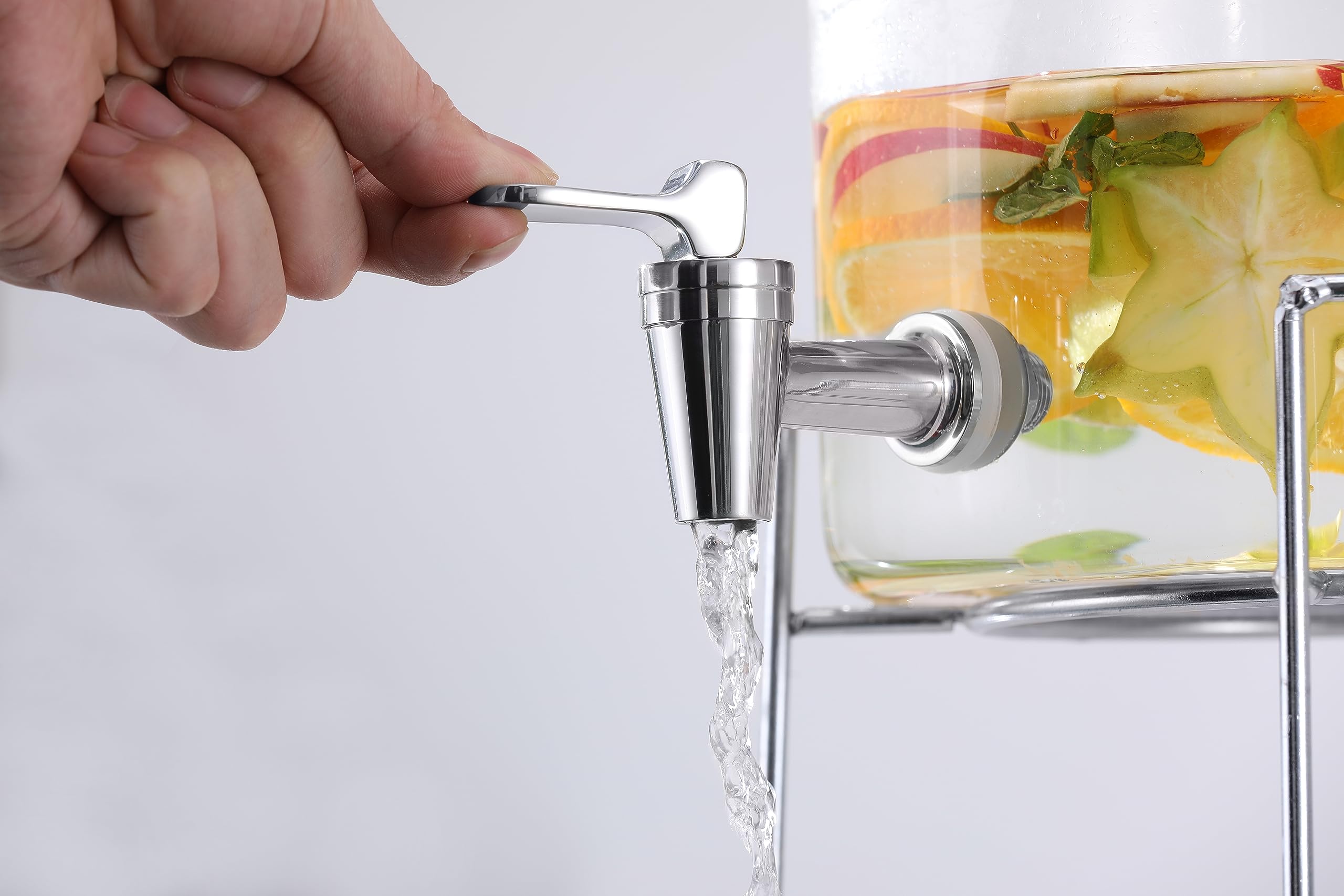 Stainless Works SSS031 Stainless Steel Beverage Dispenser Spigot (Fits 5/8" Opening, Push or Pull to Dispense, Polished Finish, W/Tightening Tool)