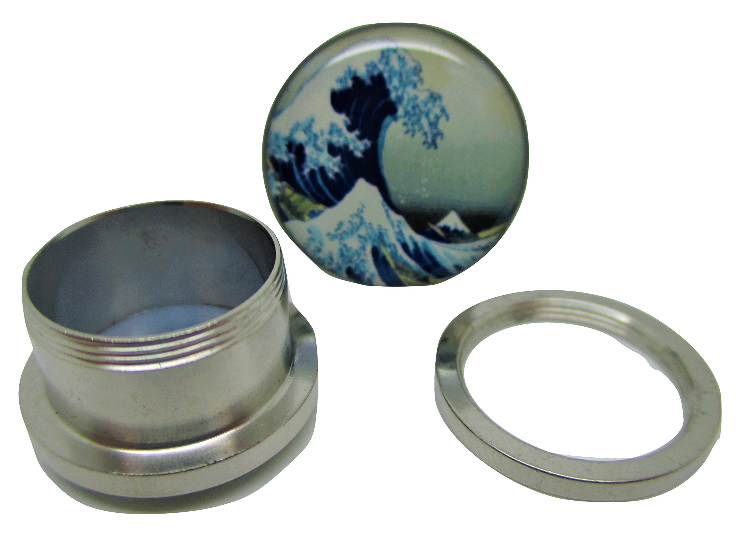 Pierced Republic The Great Wave Ear Plugs - Stainless Steel Screw-On Ear Plugs - 7 Sizes - *Pair* (2 Gauge (6mm))