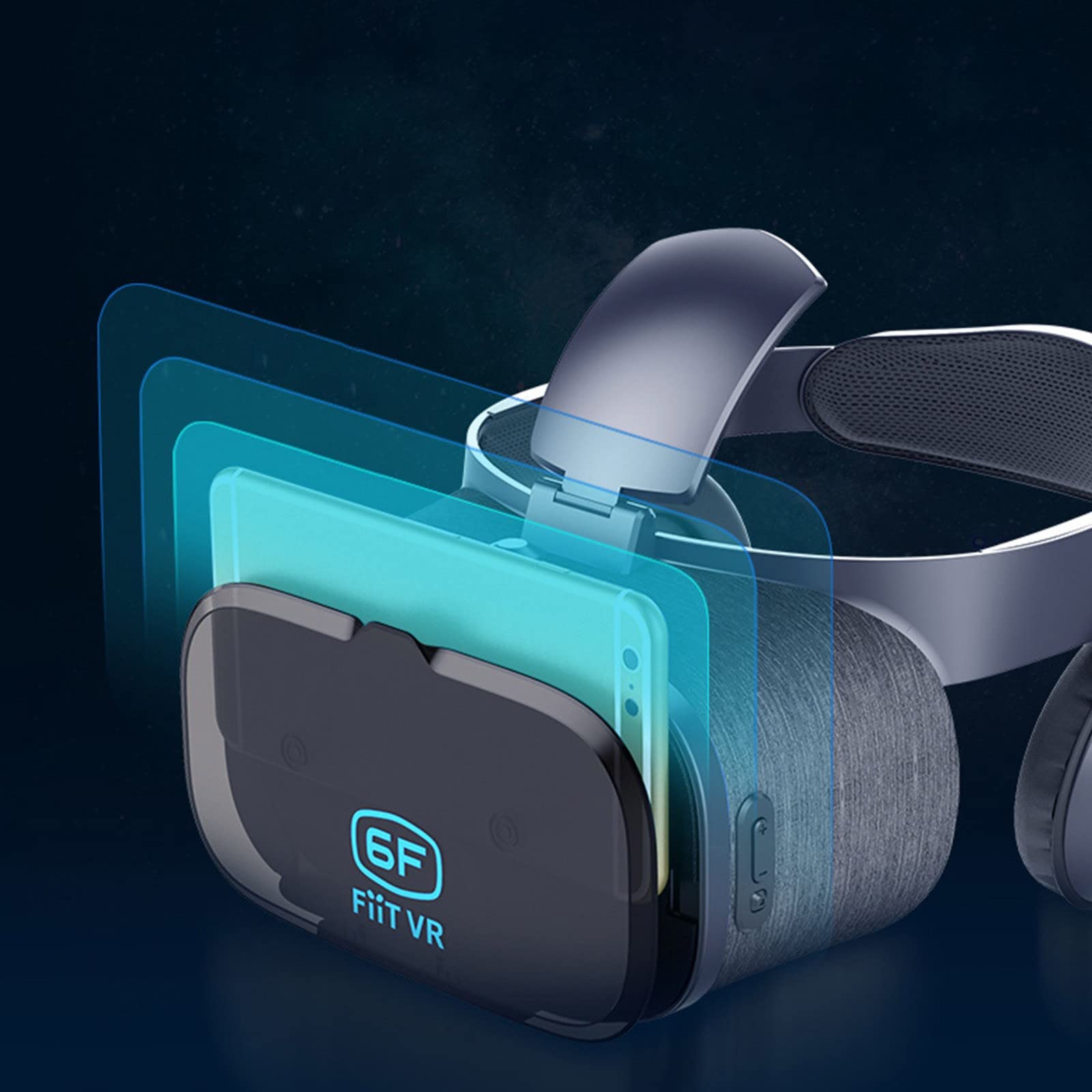 VR Digital Glasses 3D VR Headsets Stylish and Comfortable VR Headsets Anti-Blue Light, 55mm High-Definition VR Headsets Compatible with iOS& Android