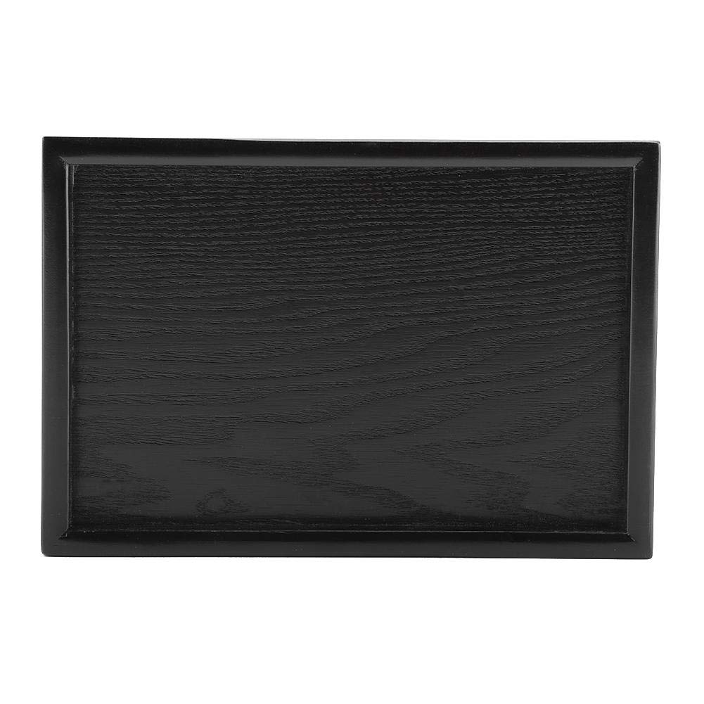 Solid Wood Serving Tray Rectangle Shape Tea Coffee Drinks Plate Snack Food Meals Breakfast Restaurant Platter Dining Tableware(8.66 x 5.91 inch)