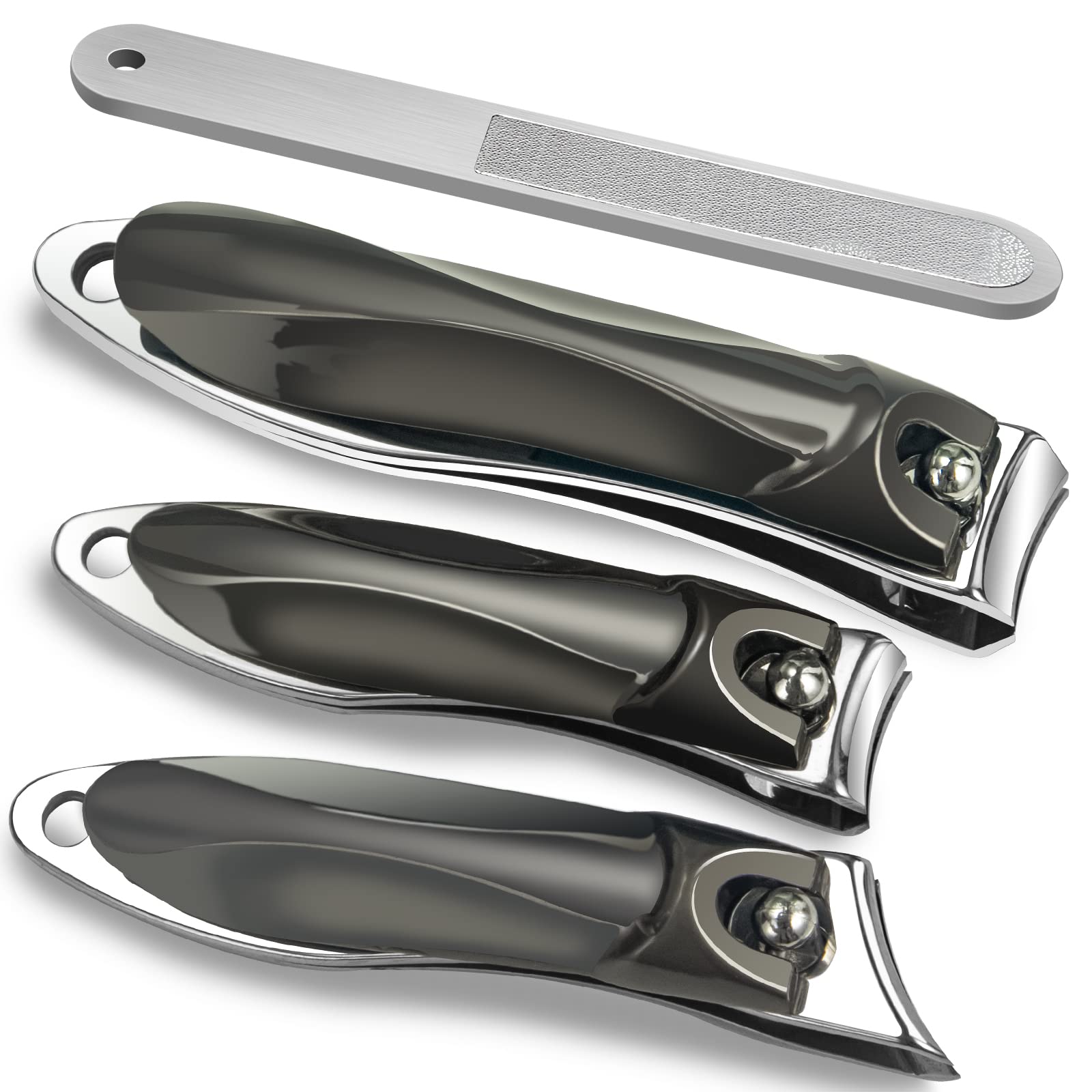 Nail Clippers Set - 4 Pack Carbon Steel Toenail Clippers Fingernail Clipper, Professional Nail Cutter Nail Clipper Set,Suitable for all