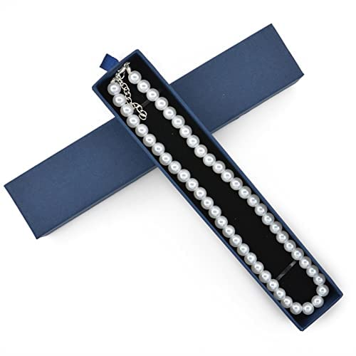 White Round Pearl Bead String Necklace for Men and Women - Imitation Pearl Choker Necklace Pearl Necklace White (8mm)