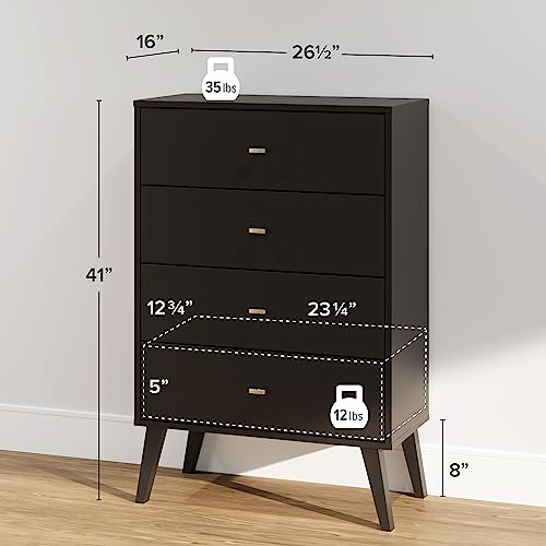 Prepac Milo 4-drawer Chest, Black
