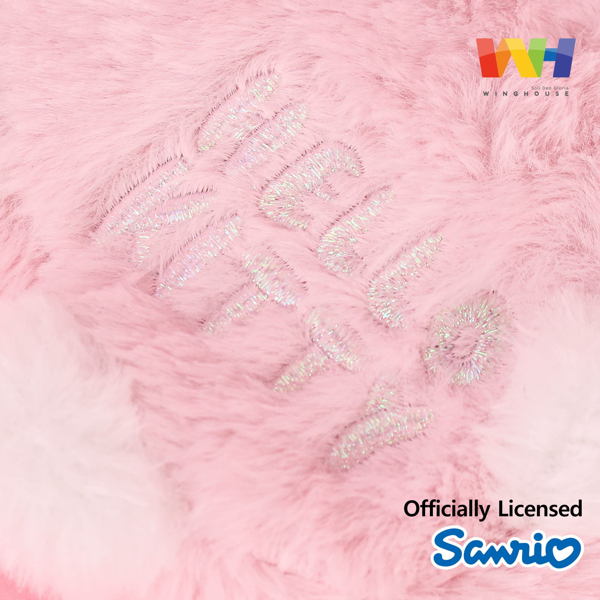 WINGHOUSE X Hello Kitty 3D Plush Small Fur Crossbody Phone Purse for Kids Little Girls, Mini Messenger Shoulder Bag