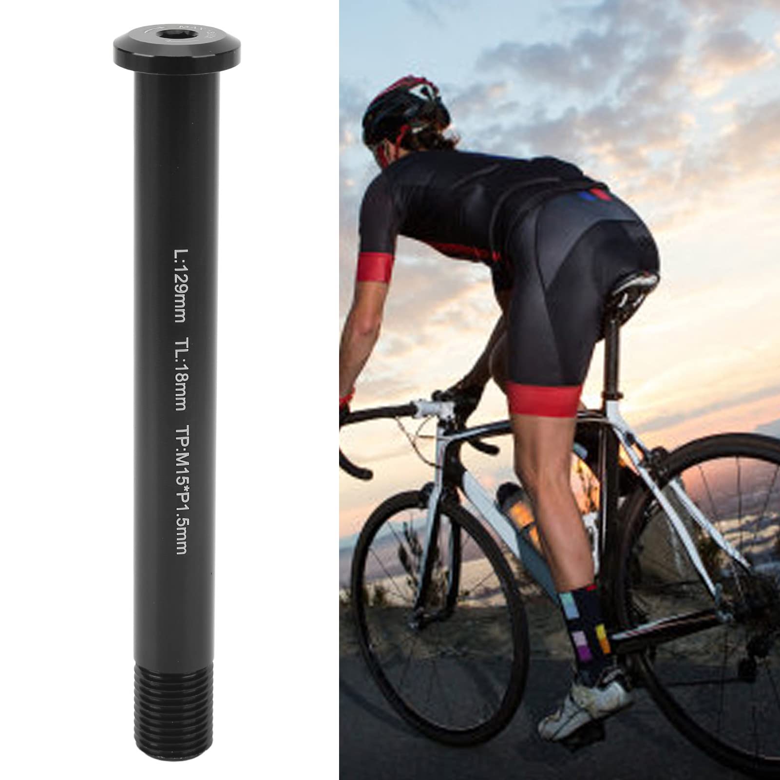 VBESTLIFE Front Hub Thru Axle Adapter, Front Thur Axle Lever Front Fork Barrel Shaft Lock Rod for Mountain Bike 15x100mm Opening